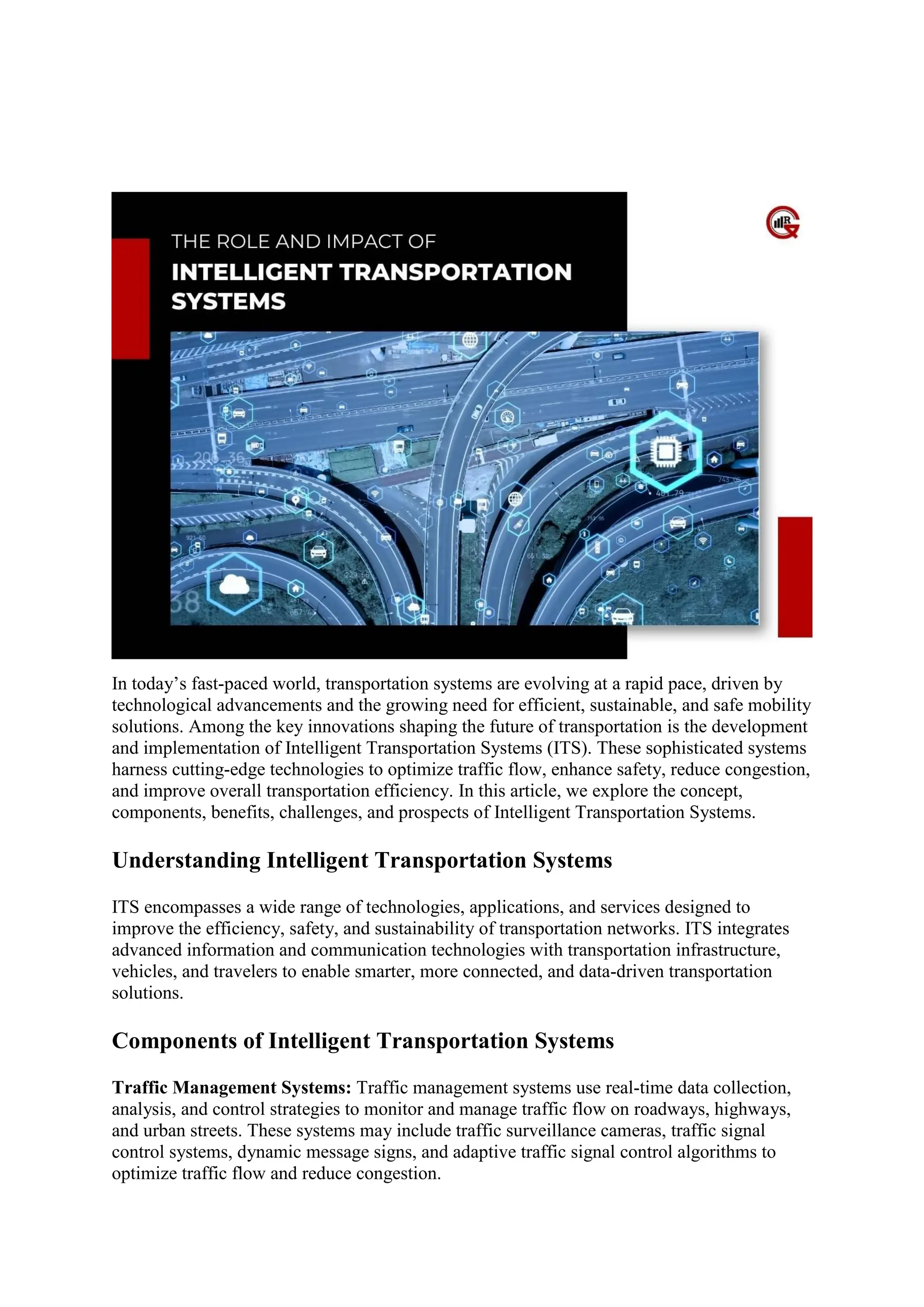 The Role and Impact of Intelligent Transportation Systems | GQ Research ...