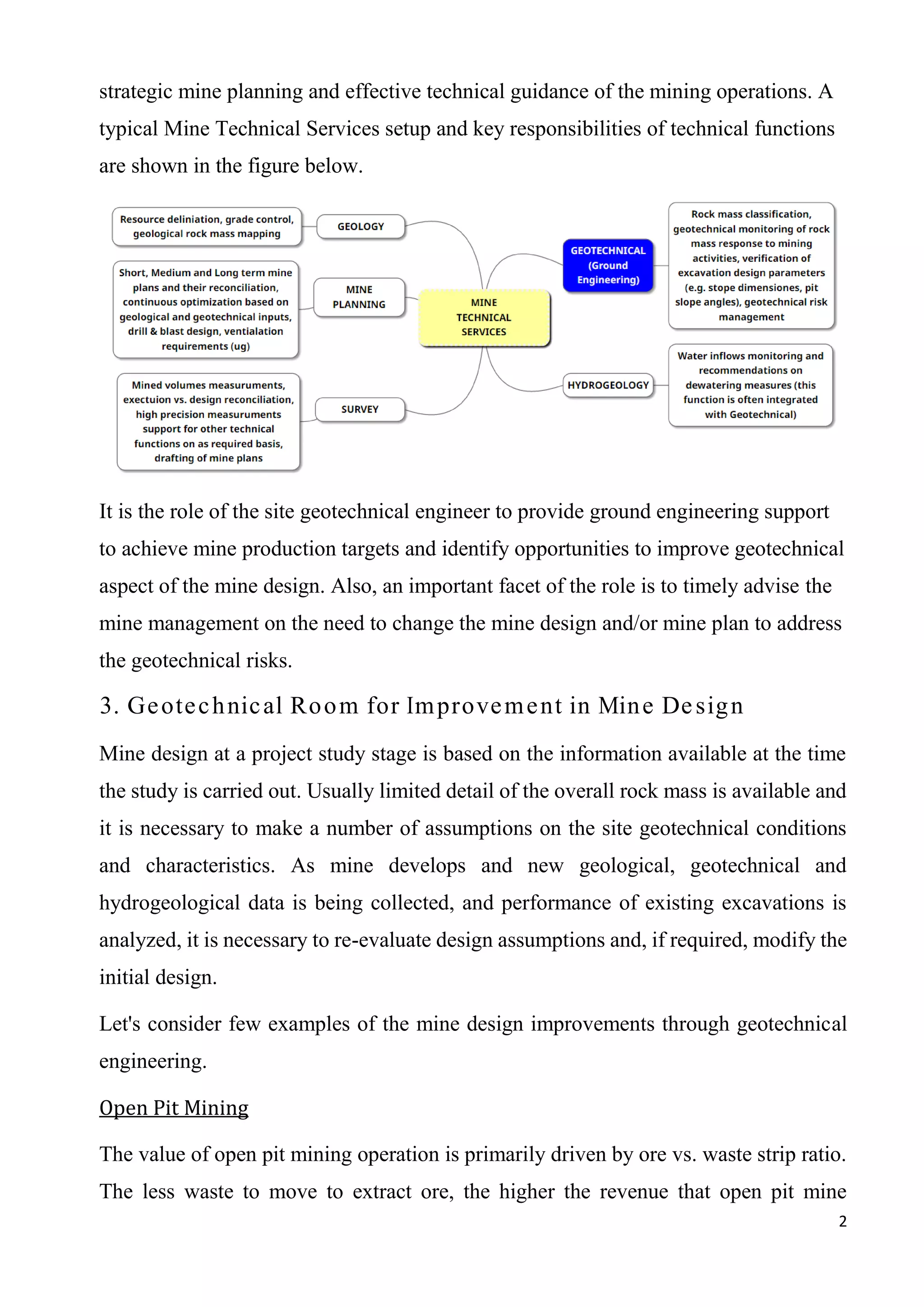 The role and importance of geotechnical engineering for a mining operation (1) | PDF