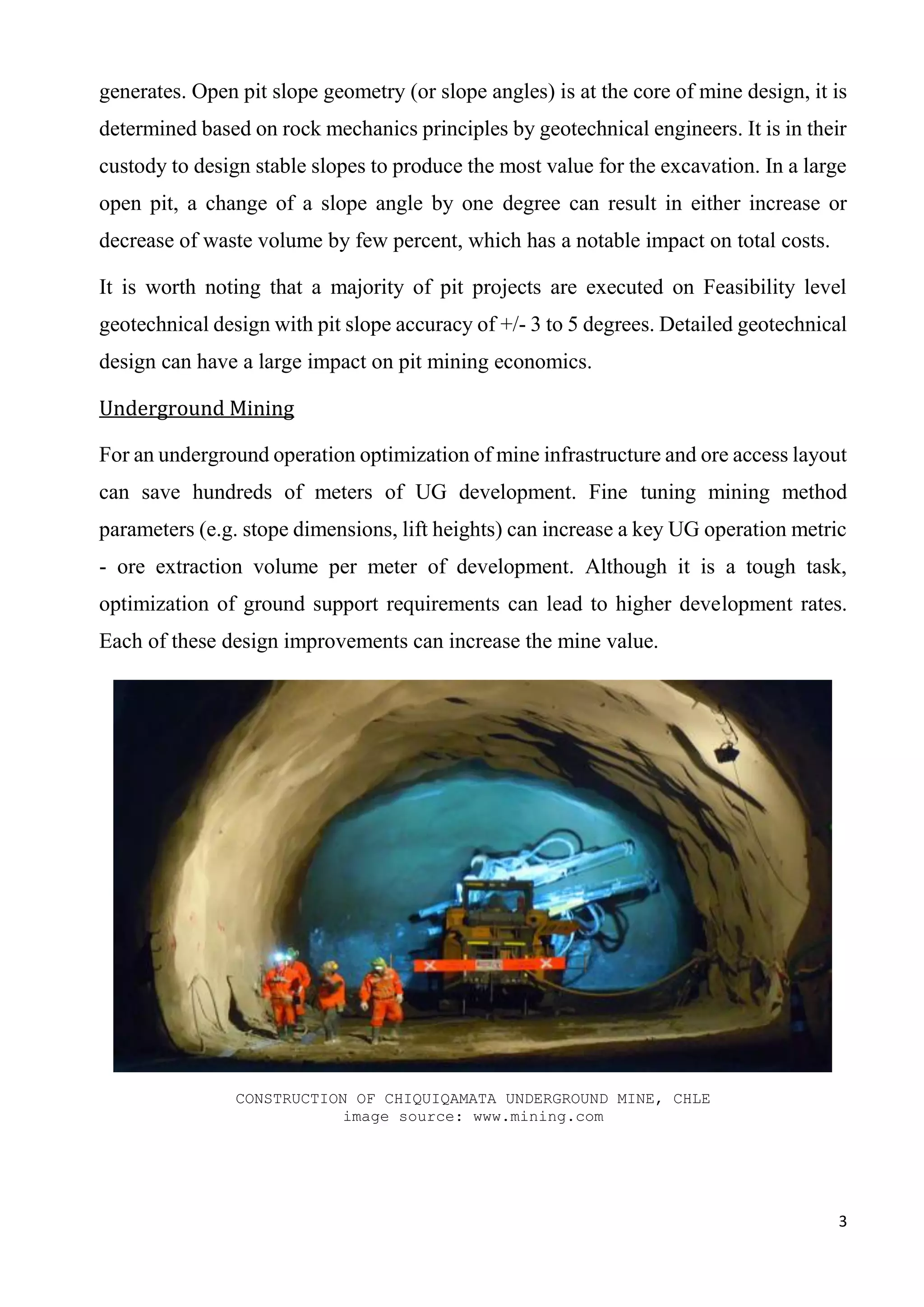 The role and importance of geotechnical engineering for a mining operation (1) | PDF