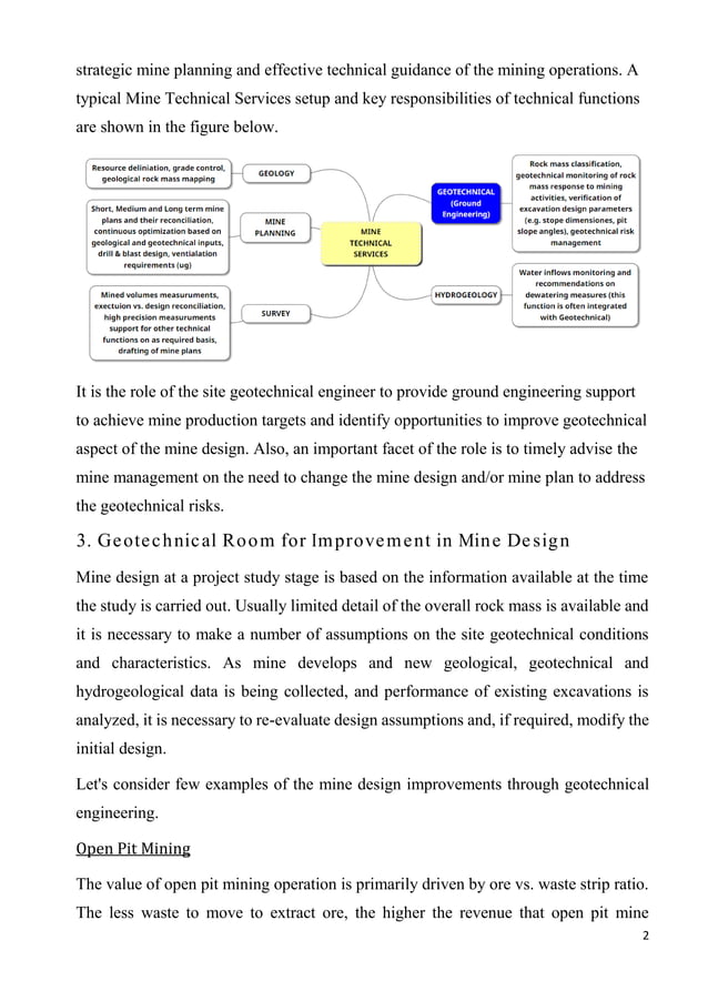 The role and importance of geotechnical engineering for a mining operation (1) | PDF | Civil ...