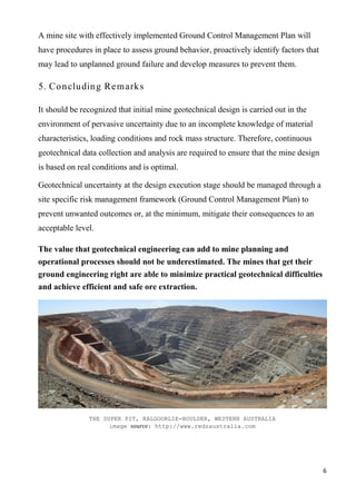 The role and importance of geotechnical engineering for a mining ...