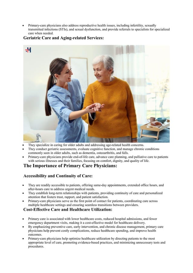 The Role and Importance of Primary Care Physicians in Healthcare | PDF ...