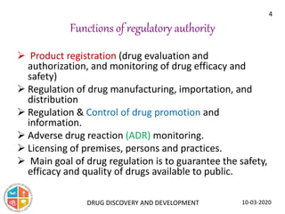 The role and remit of regulatory authorities and FDA | PPTX