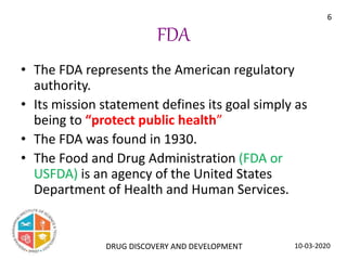 The role and remit of regulatory authorities and FDA | PPTX