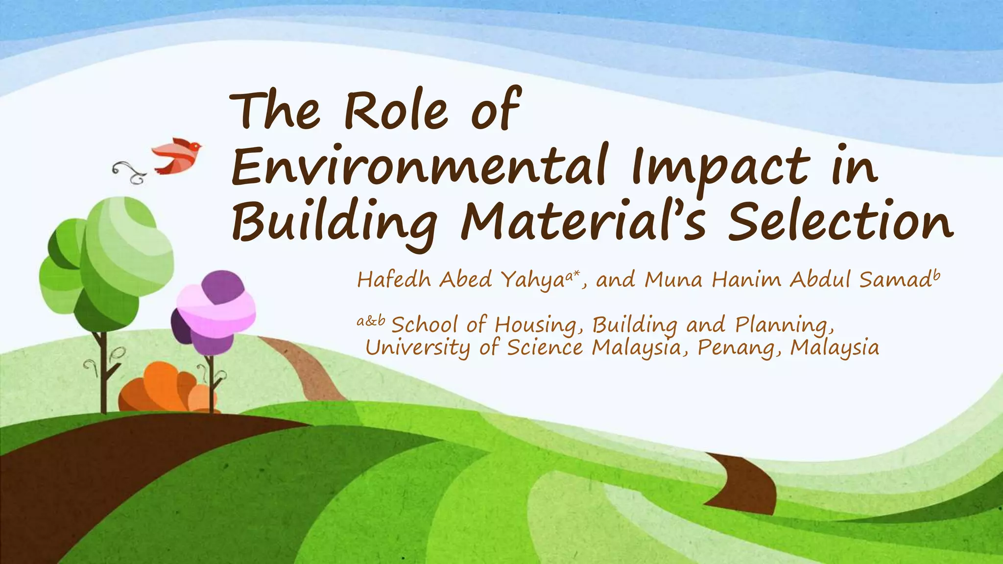 The Role of Environmental Impact in Building Material’s Selection | PPT