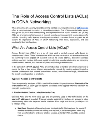 The Role of Access Control Lists (ACLs) in CCNA Networking.pdf