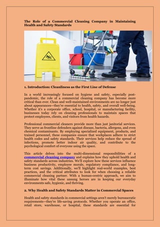The Role of a Commercial Cleaning Company in Maintaining Health and Safety Standards.docx