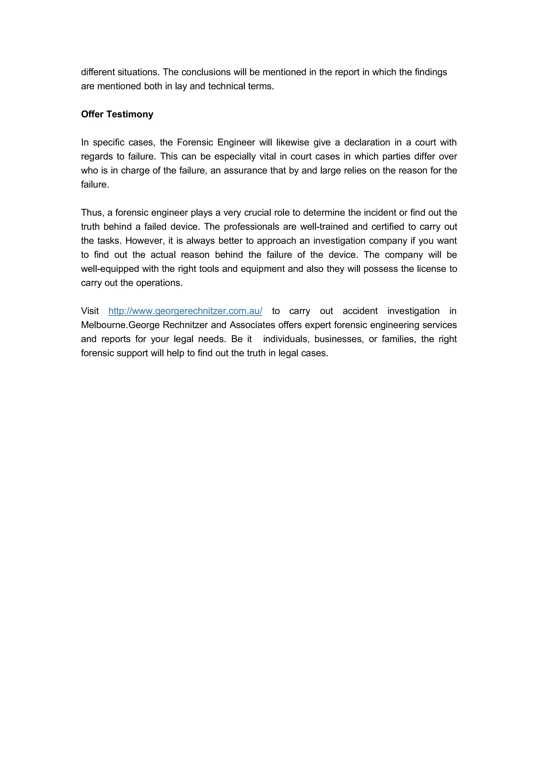 The role of a forensic engineer | PDF