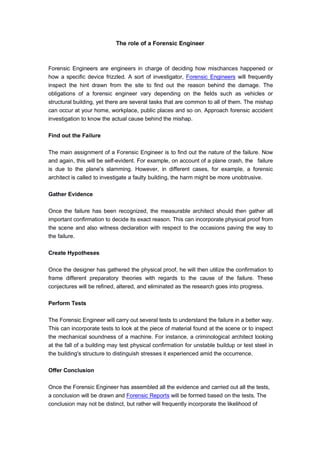 The role of a forensic engineer | PDF