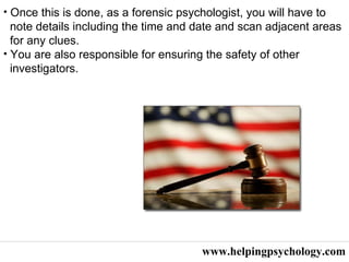 The Role of a Forensic Psychologist at a Crime Scene | PPT