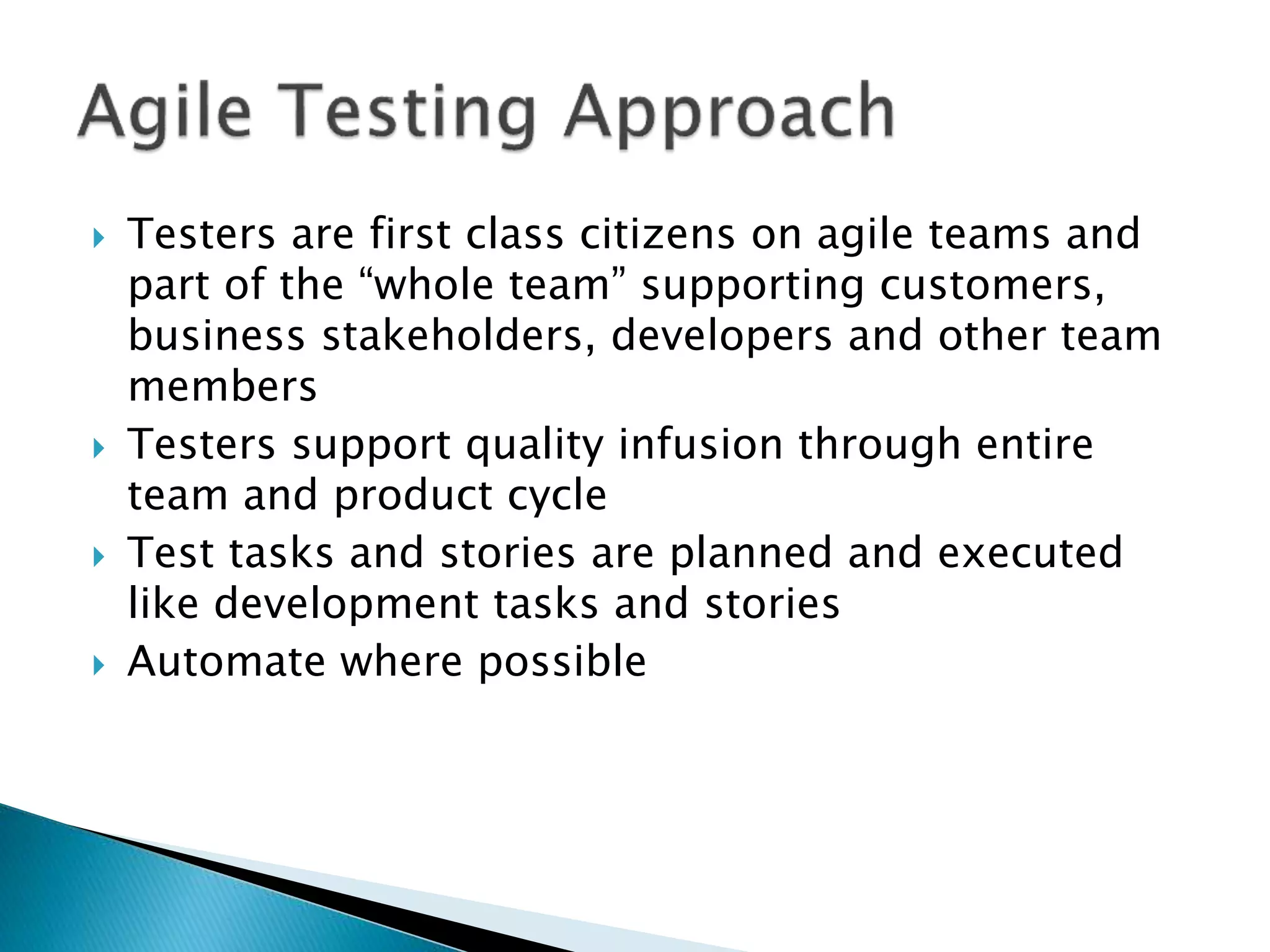 The role of agile tester | PPTX | Technology & Computing