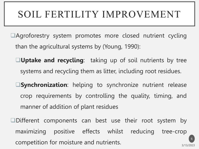 The role of Agroforestry in conserving soil and soil moisture in ...