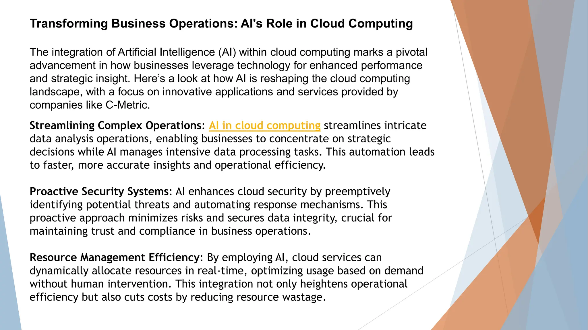 The Role of AI in Cloud Computing: Business Benefits, Use Cases, and More | PDF