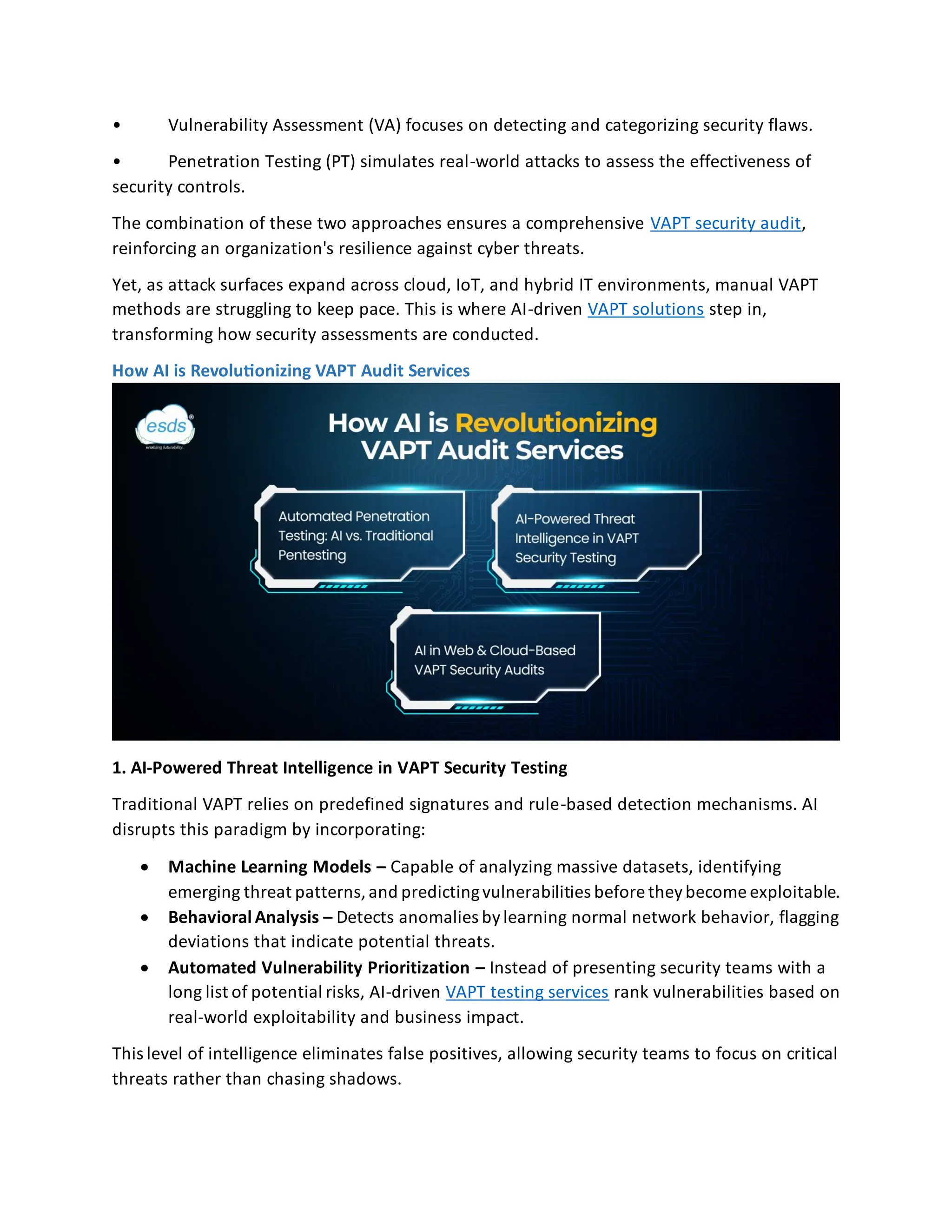 The Role of AI in Enhancing VAPT Services Preparing for 2025 Cybersecurity Challenges | PDF