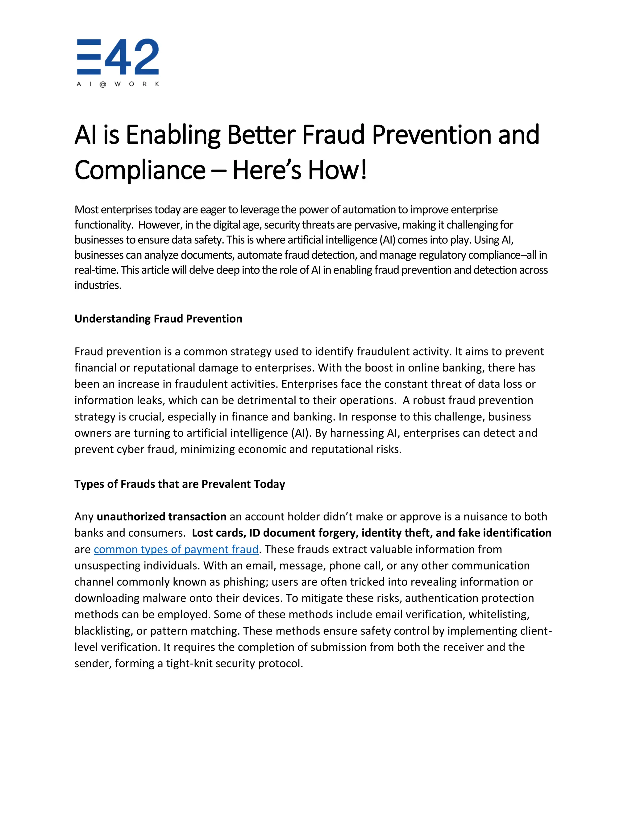 The Role of AI in Fraud Prevention and Detection_Enhancing Compliance ...