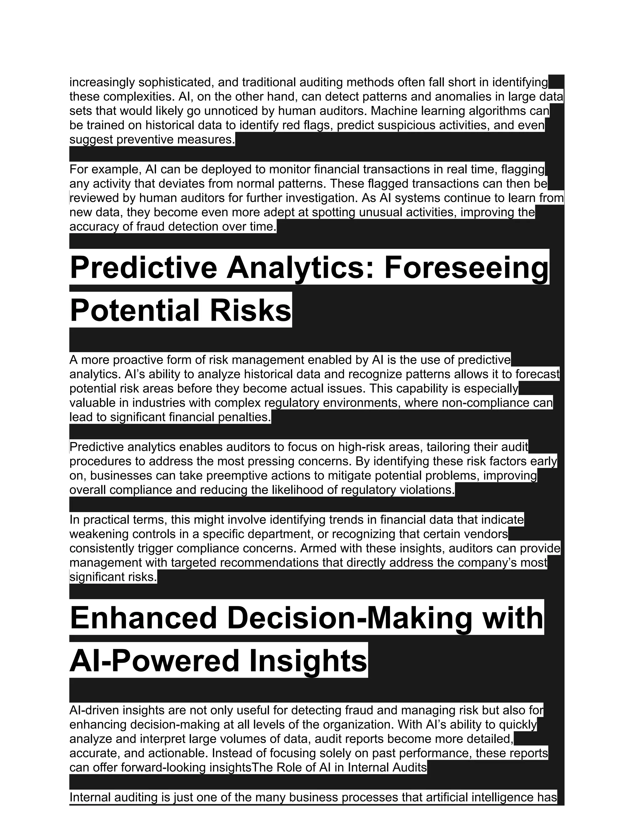 How Artificial Intelligence is Transforming Internal audits | PDF