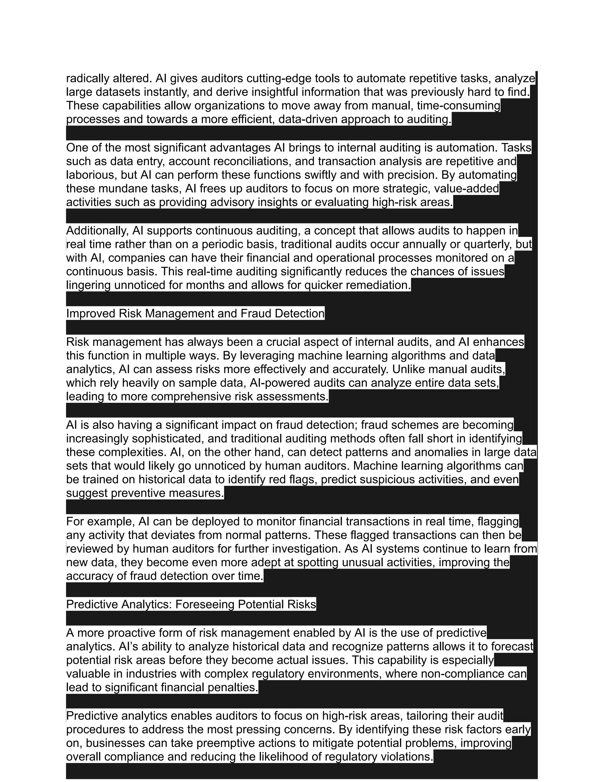 How Artificial Intelligence is Transforming Internal audits | PDF