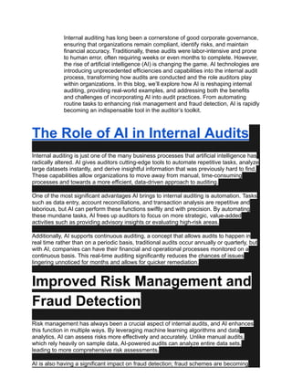 How Artificial Intelligence is Transforming Internal audits | PDF