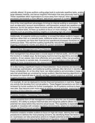 How Artificial Intelligence is Transforming Internal audits | PDF