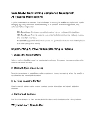 The Role of AI in Scaling Microlearning for Global Pharma Teams _ MaxLearn LLC.pdf