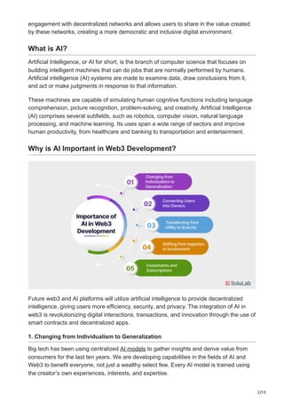 The Role of AI in Web3 Development serives | PDF
