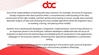 The Role of an Azure AI Engineer in Driving Innovation with Artificial Intelligence | PPT