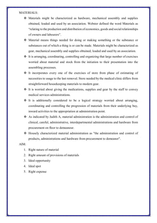 The Role of a Nurse in the Management of Material in Health Care ...