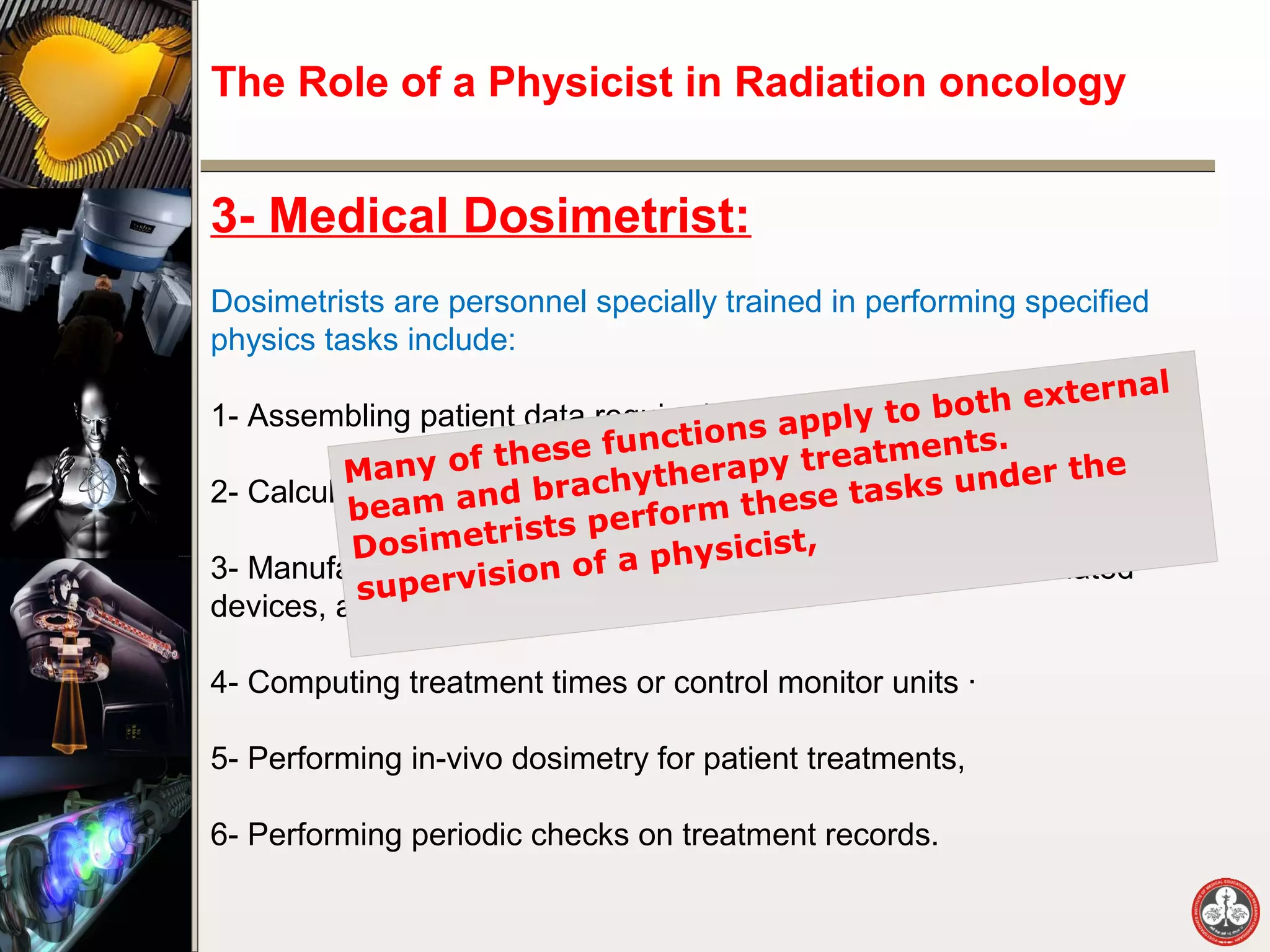 The role of a physicist in radiation oncology | PPT