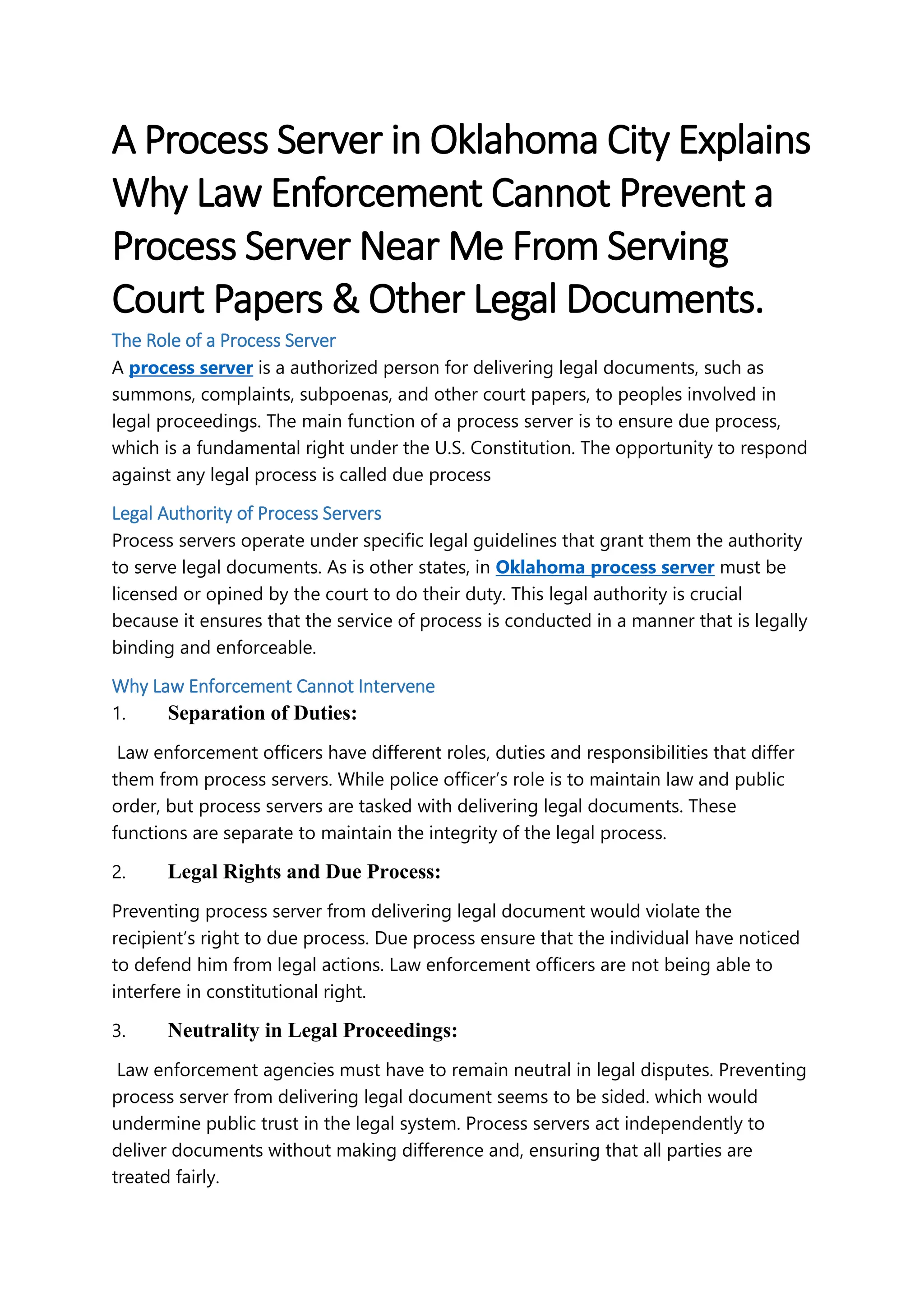 The Role of a Process Server in real estate | DOCX