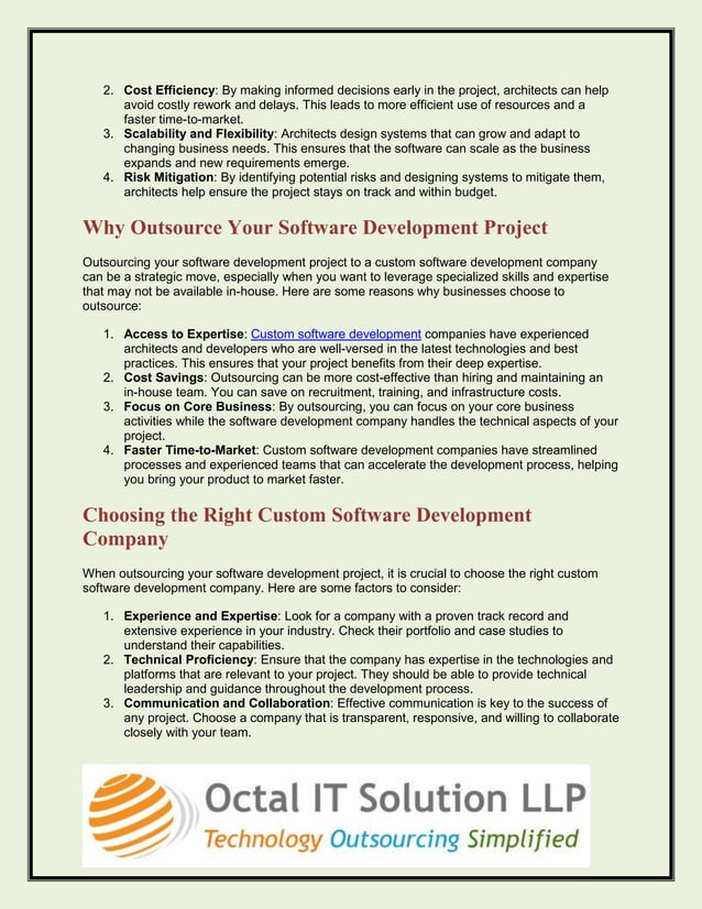 The Role of Architects in Software Development Projects | PDF