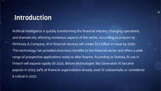 The Role Of Artificial Intelligence In Reshaping Financial Industry Pptx