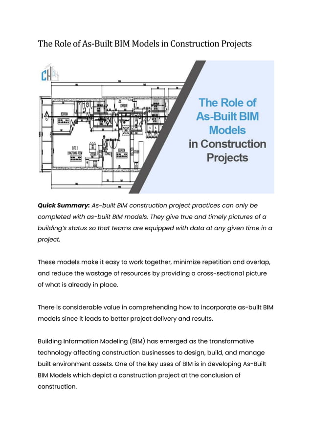 The Role of As-Built BIM Models in Construction Projects | PDF