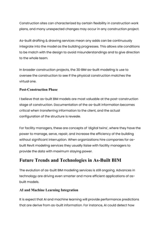 The Role of As-Built BIM Models in Construction Projects | PDF