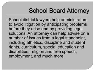 The Role of a School Board Attorney | PPTX
