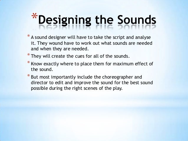 The role of a sound designer