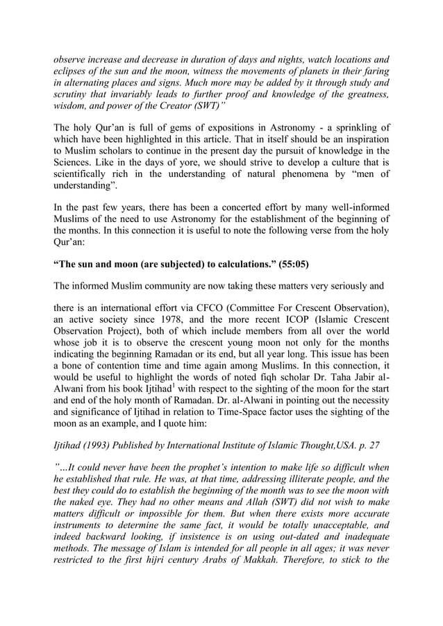 The role of astronomy in islam | PDF