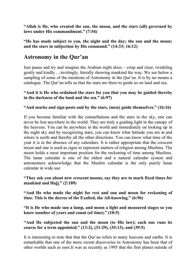 The role of astronomy in islam | PDF