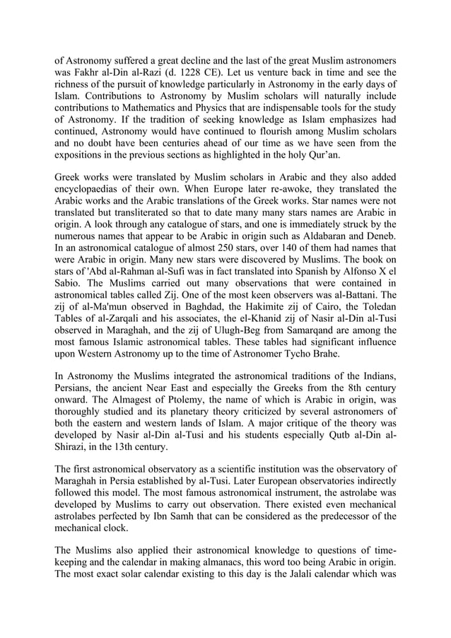 The role of astronomy in islam | PDF