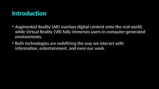 The Role of Augmented Reality & Virtual Reality – PowerPoint Presentation | PPTX