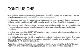 The role of bowel preparation in colorectal surgery | PPT