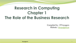 The role of business research - Chapter 1 | PDF