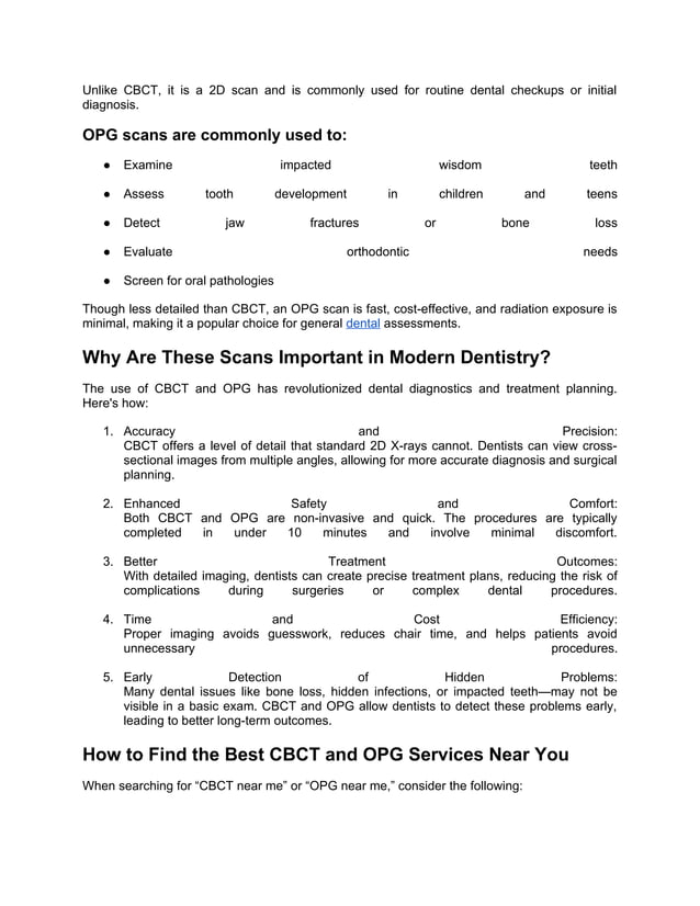 The Role of CBCT and OPG Scans in Modern Dentistry Find the Best Near ...