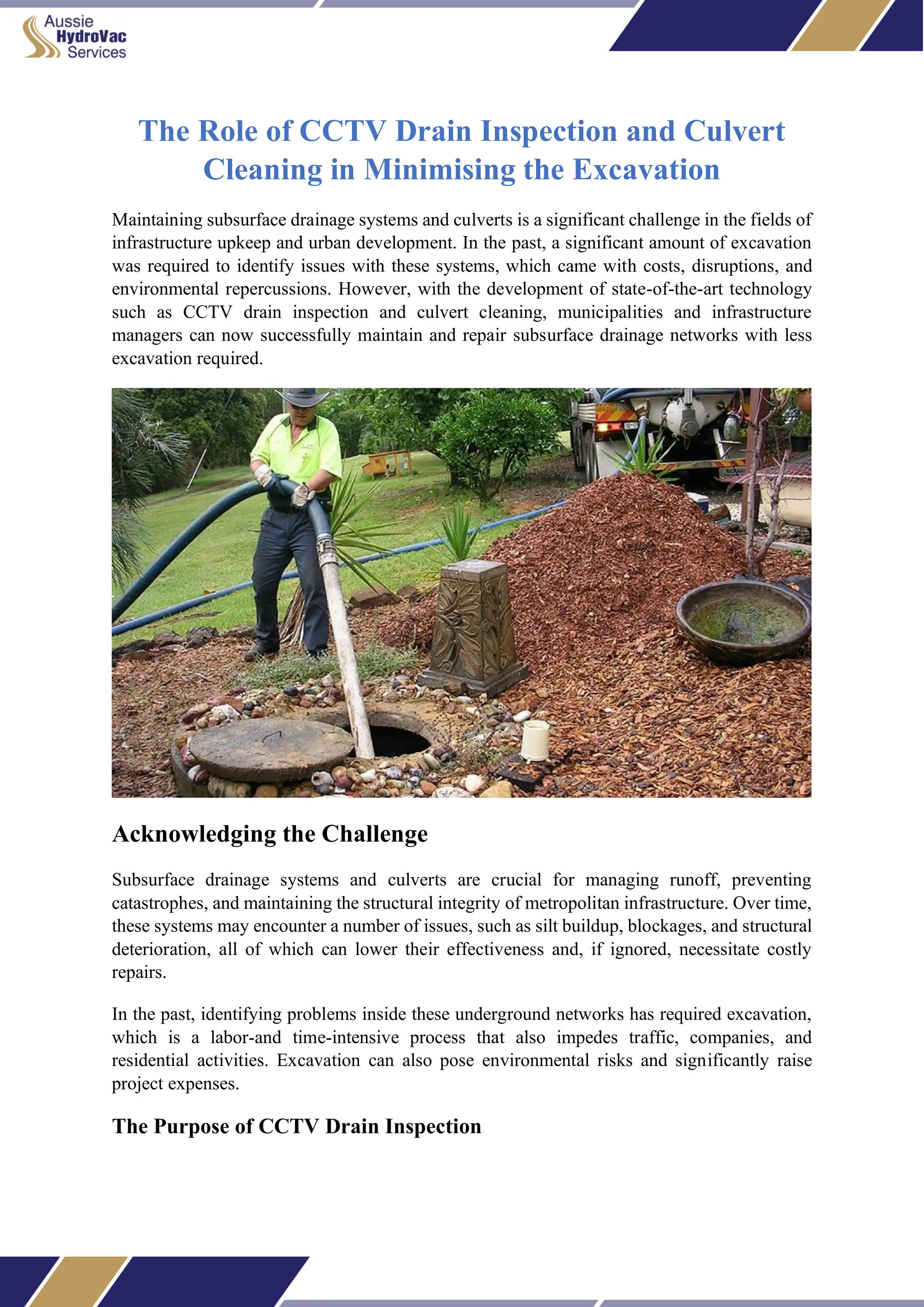 The Role of CCTV Drain Inspection and Culvert Cleaning in Minimising ...