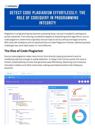 Ensuring Code Originality: The Role of a Source Code Plagiarism Checker | PDF