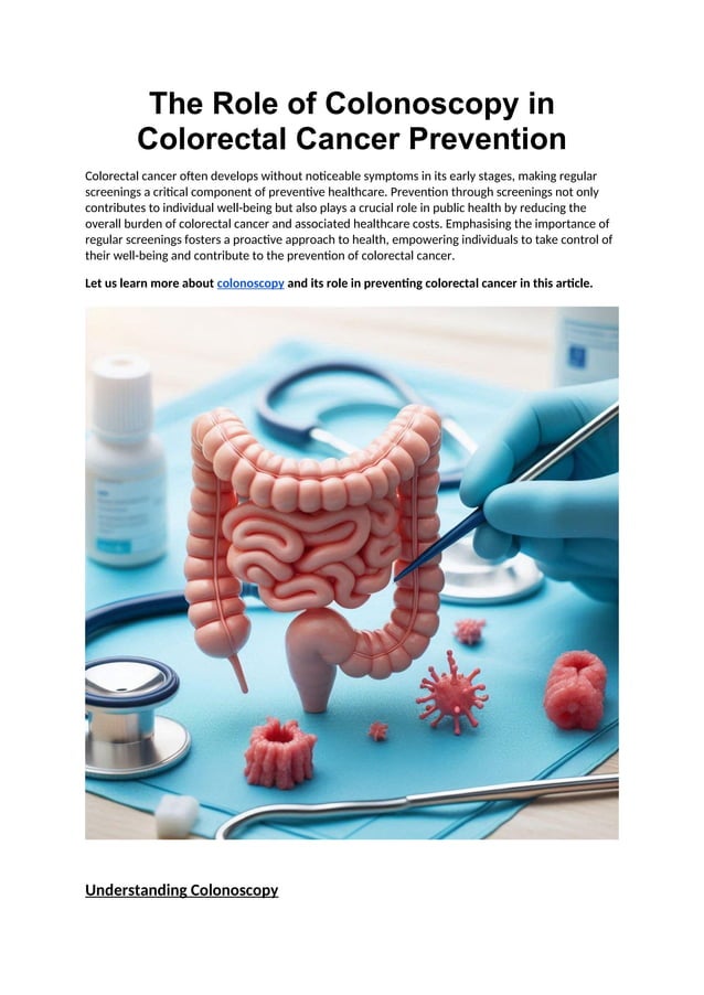 The Role of Colonoscopy in Colorectal Cancer Prevention | PDF