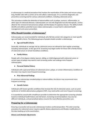 The Role of Colonoscopy in Colorectal Cancer Prevention | PDF