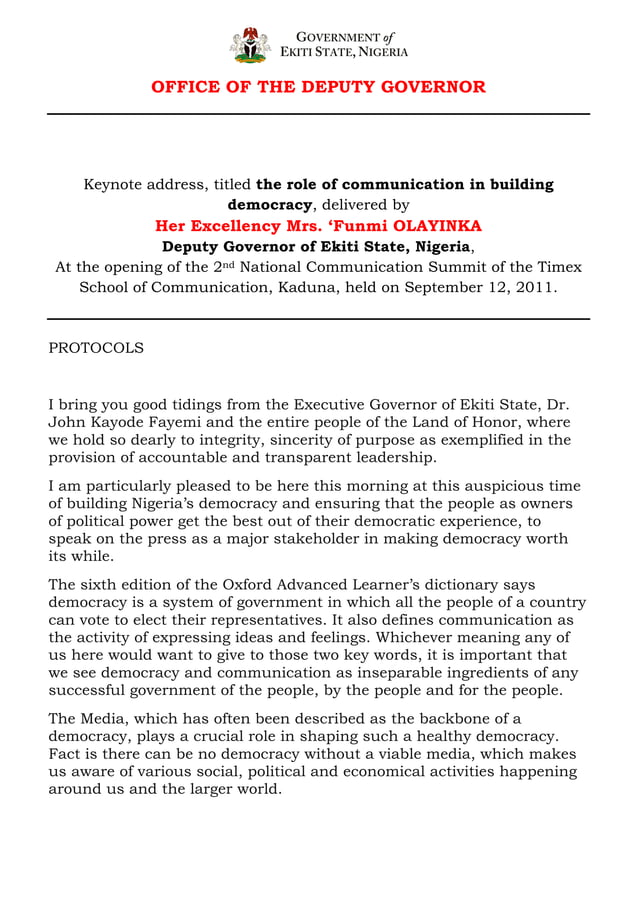 The role of communication in building democracy | PDF