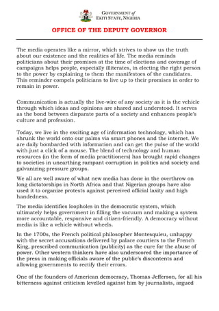 The role of communication in building democracy | PDF