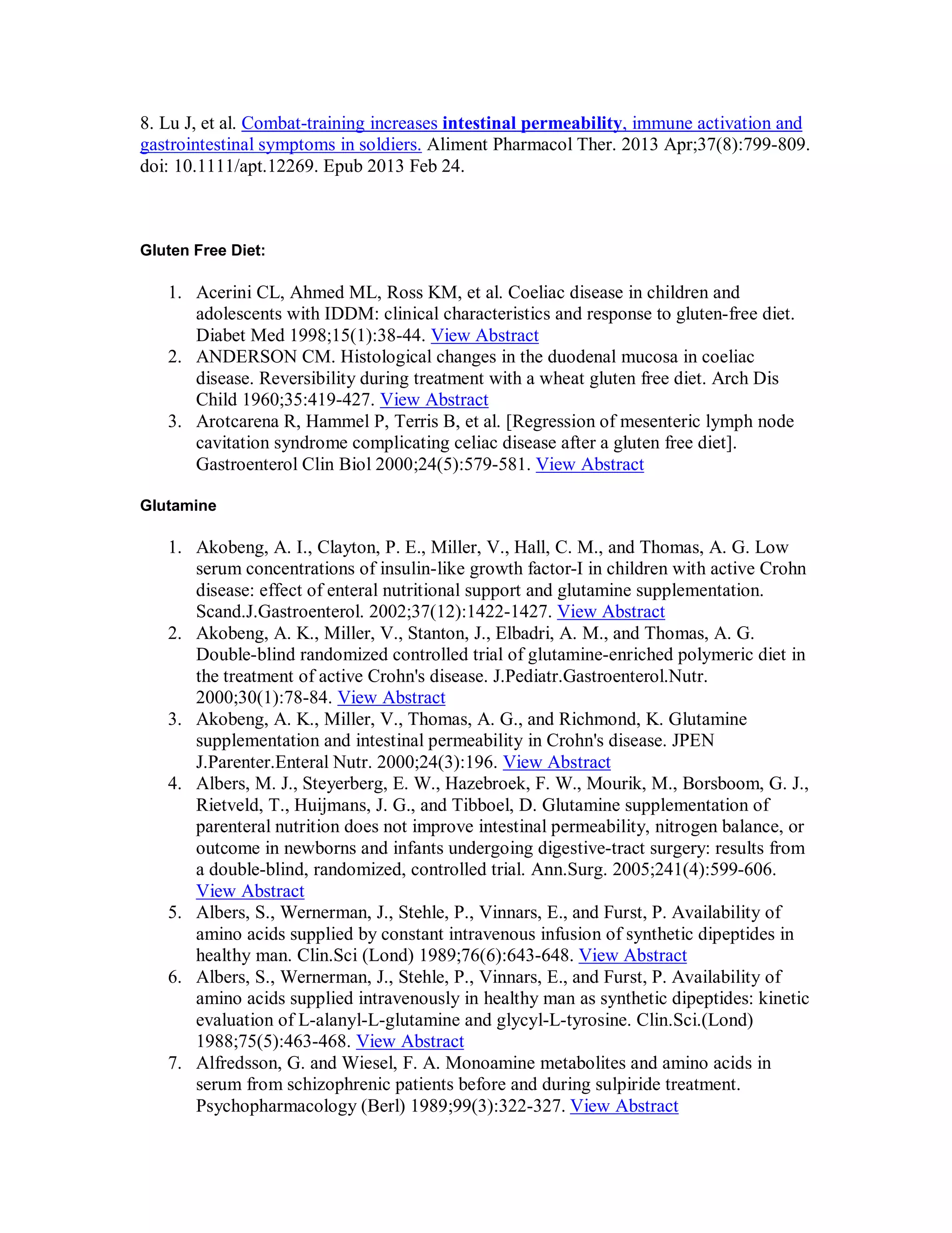 The Role of Compromised Intestinal Permeability in the Inflammatory ...