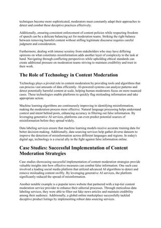 The Role of Content Moderation in Combating Misinformation and Disinformation | DOCX